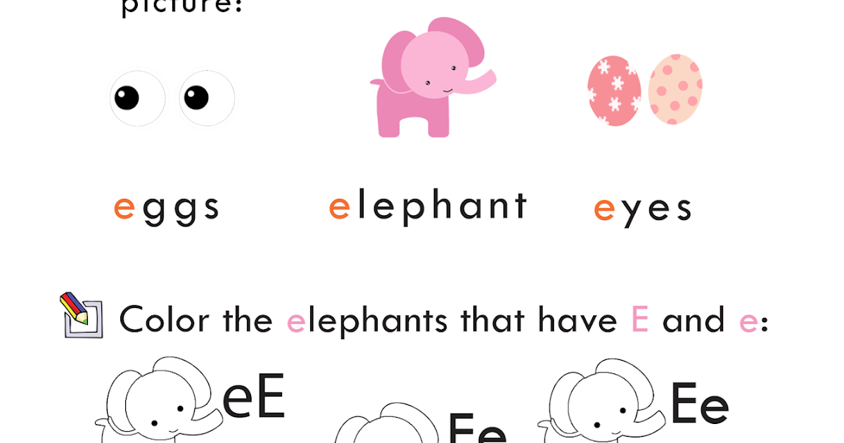 Activity Worksheet -1 Letter E