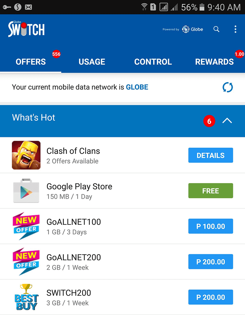Globe SWITCH200, GoALLNET100, GoALLNET200 data promos announced
