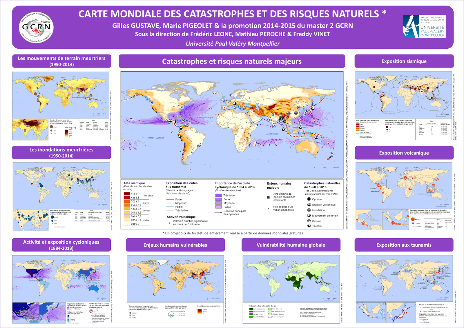 Master GCRN: Carte mondiale des catastrophes et des risques naturels