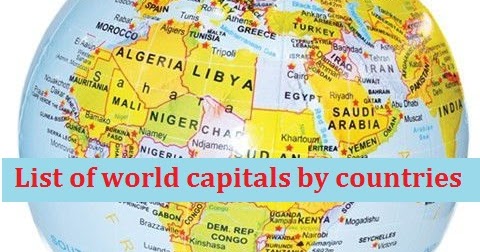 List of world capitals by countries 2019
