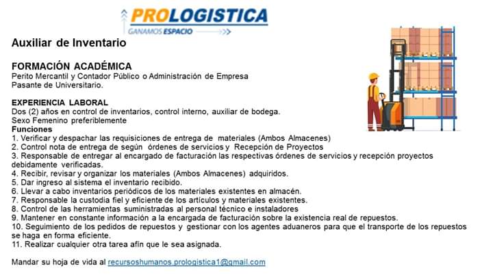 Auxiliar de Inventarios - Sps