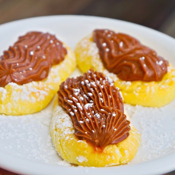 Nutella caramel eclairs