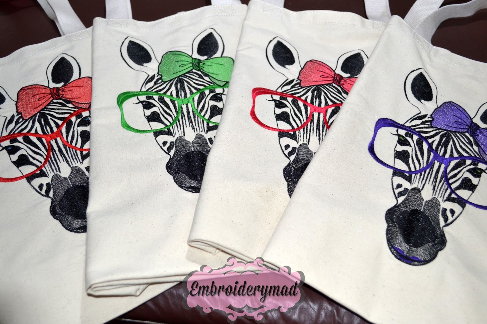Embroiderymad: Zebra Bags........