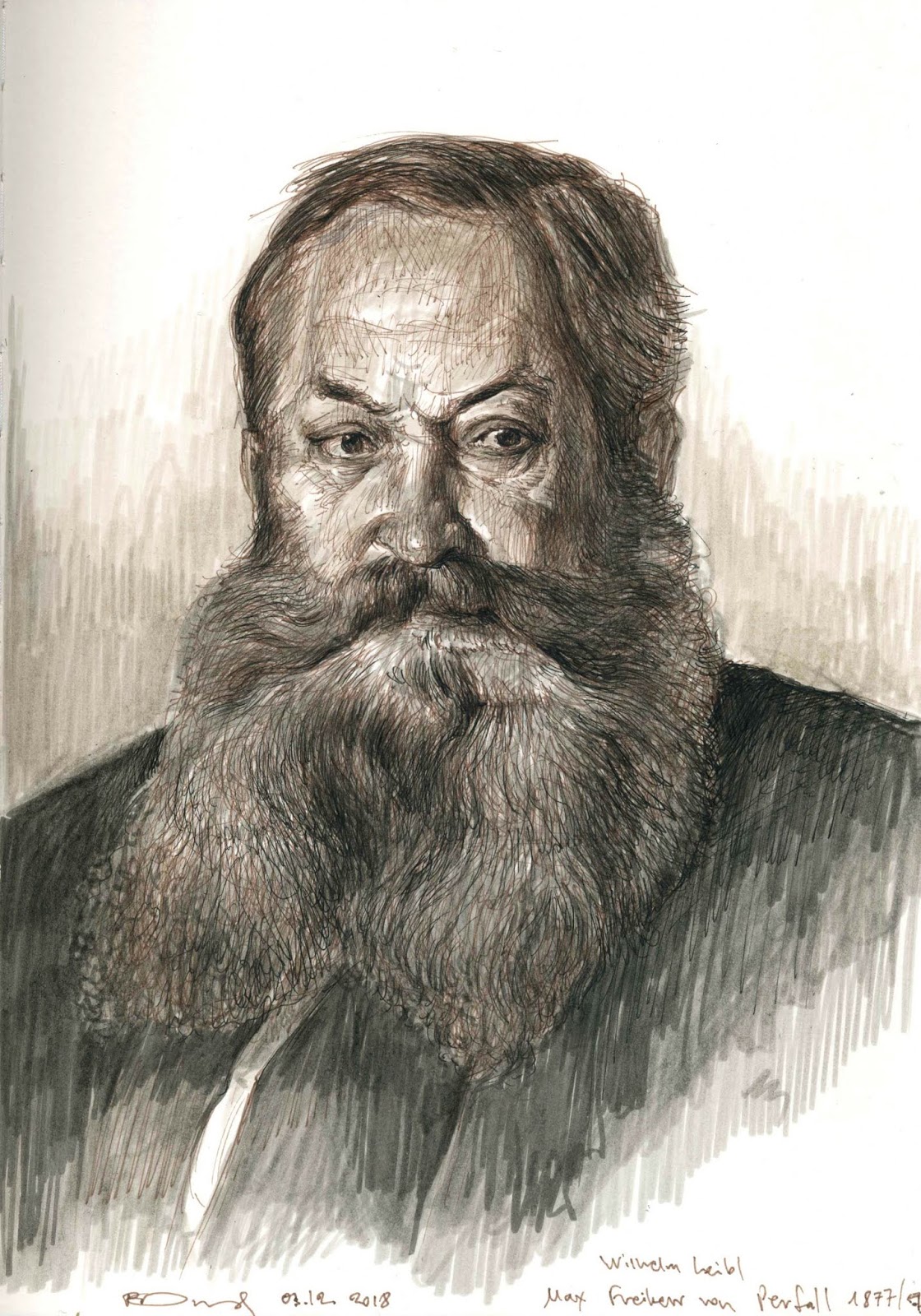 Bavarian nobleman portrait-Wilhelm Leibl