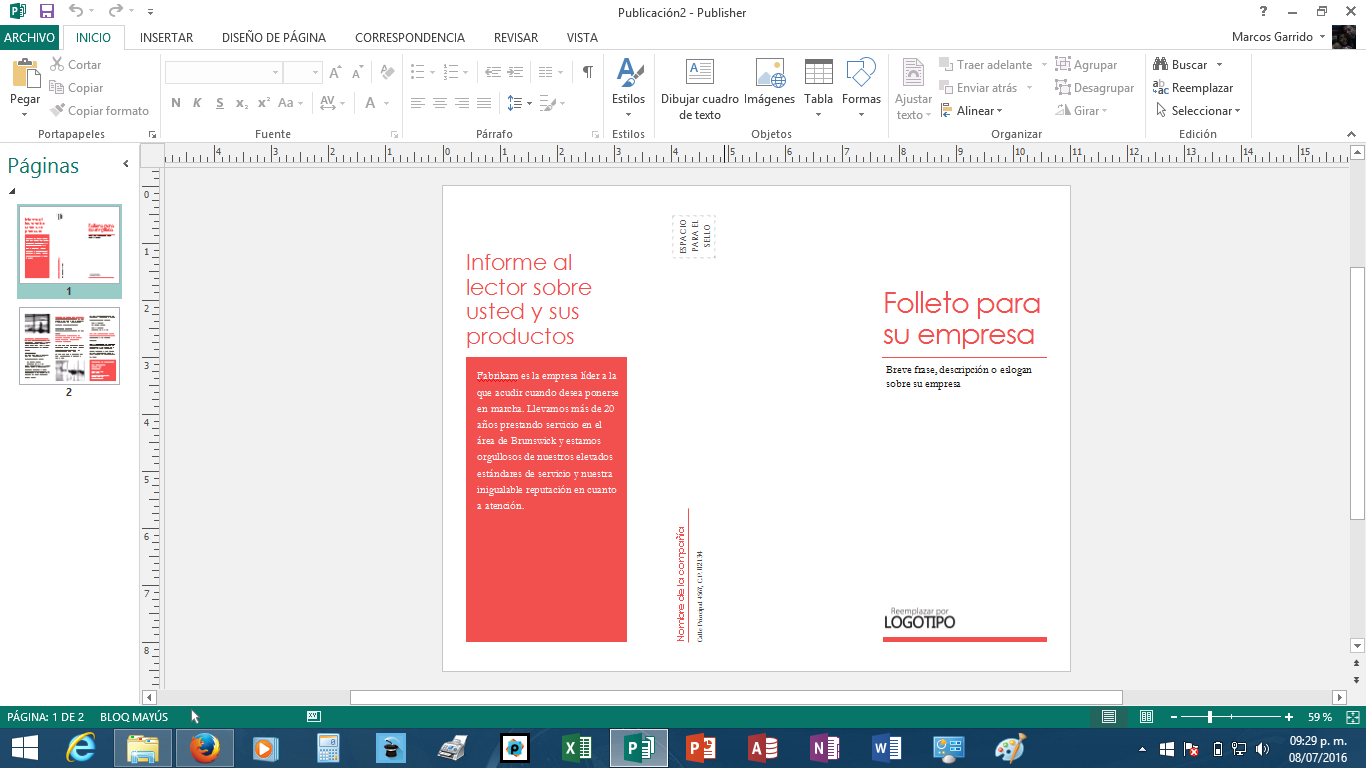 PUBLISHER MARCOS G.: 2016