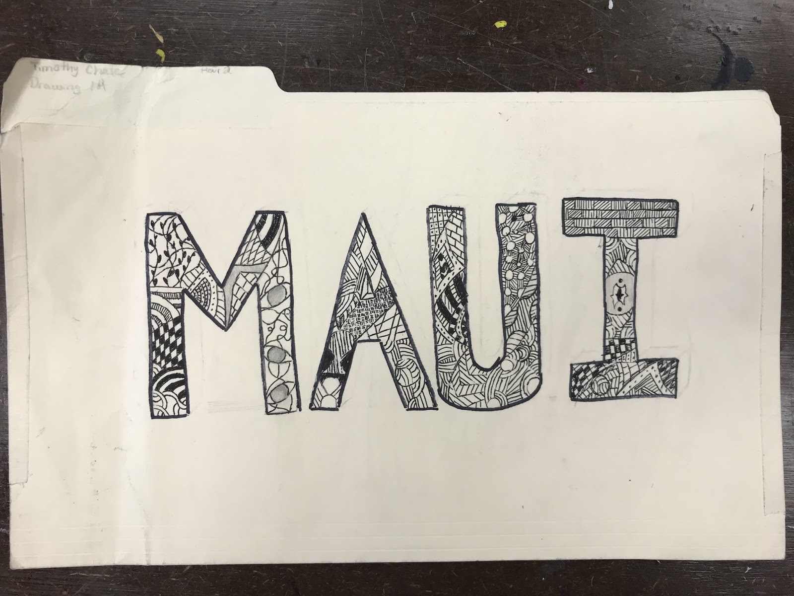 Mini portfolio name design assignment student work