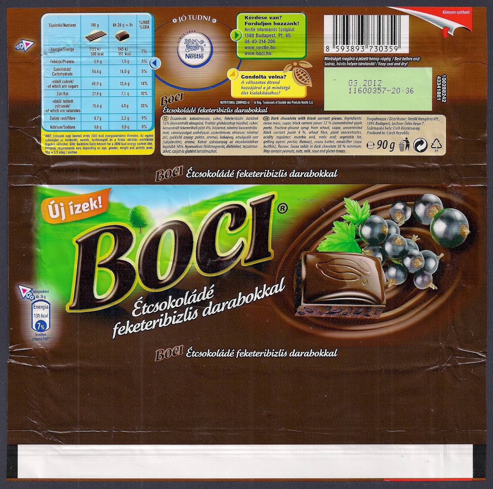 Nestlé Chocolate Wrappers!: Boci Dark