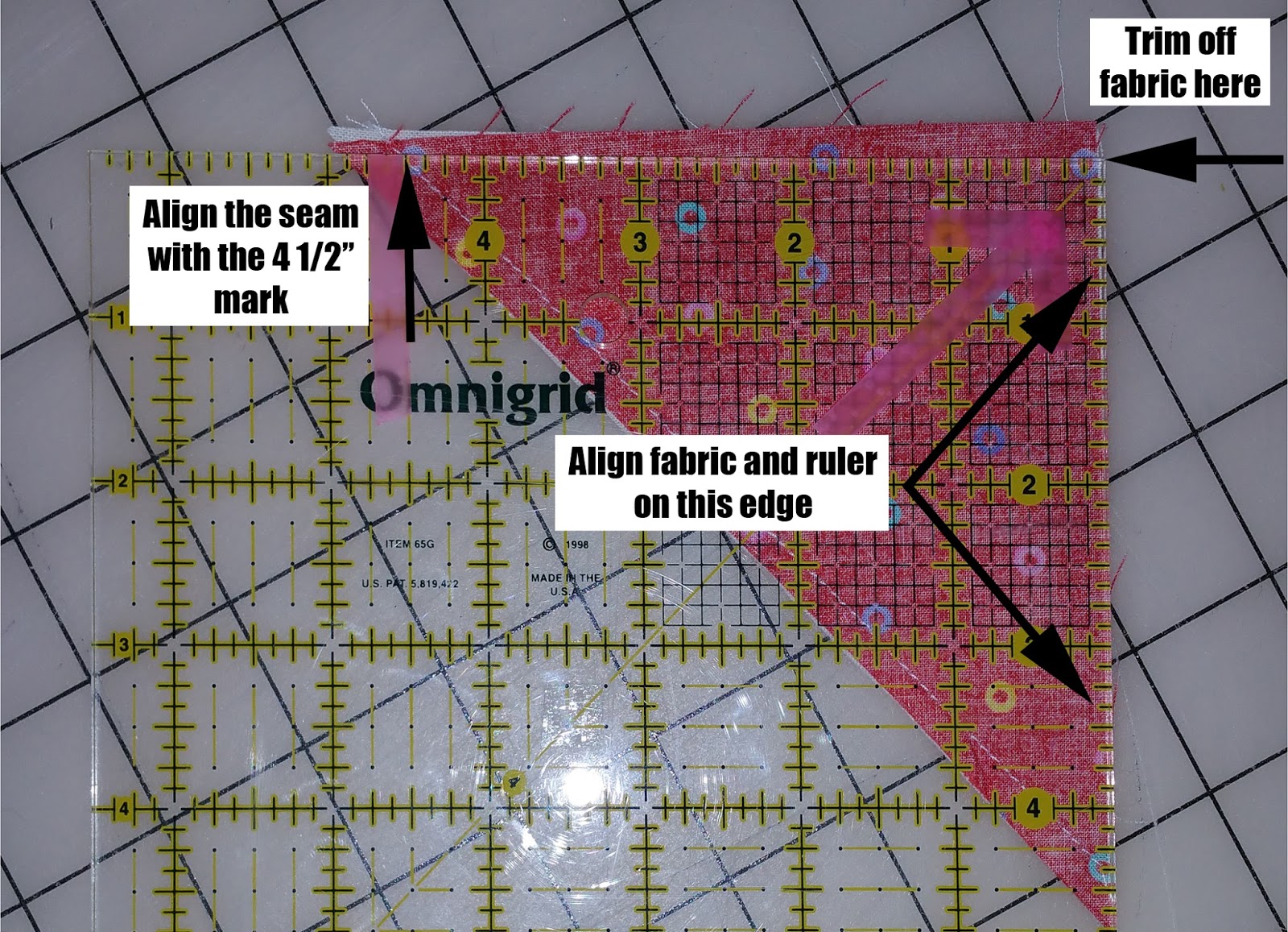 Always Sew Busy: Easy Trimming for Half-Square Triangles