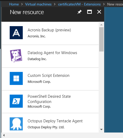 Azure VM extensions Azure VM extensions
