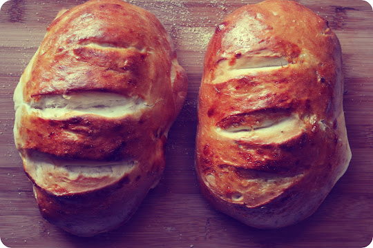 feeding chase.: french bread.