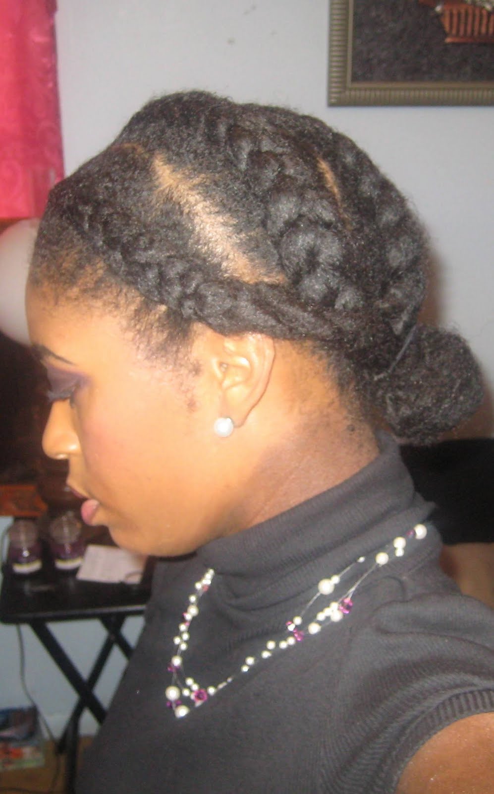 Naturally Elegant: Hair Today: Cornrows leading to low Bun