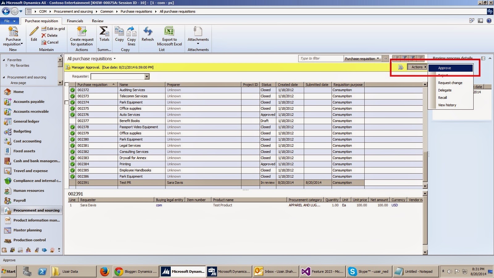 Dynamics AX/365 Fin Ops Functional Help: How to create Purchase Order ...