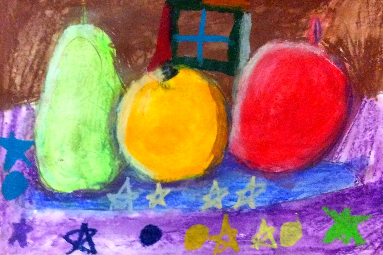 Ms. Curry's Art Room : Grade 1 Still Life Drawings of Fruit