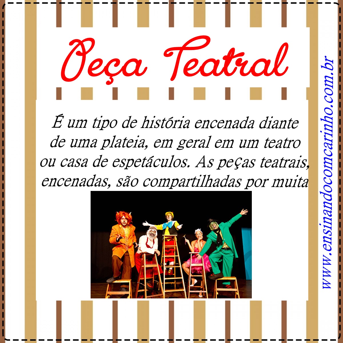 Cartazes lúdicos dos gêneros textuais com suas definições