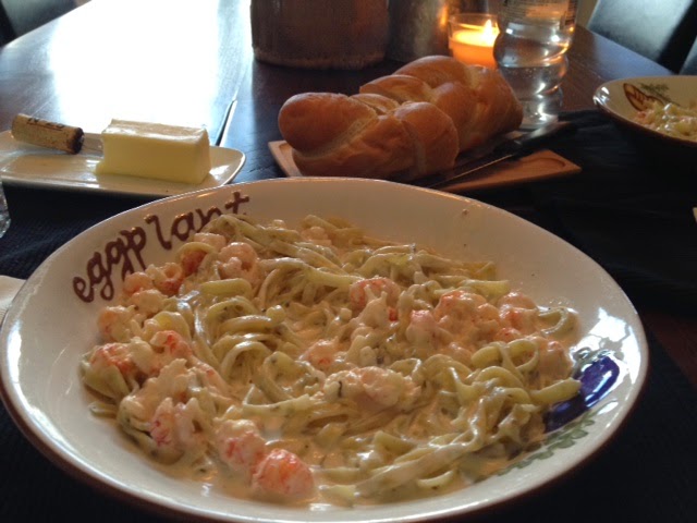 Pasta with Creamy Garlic Sauce and Langostinos | Dale Berra's Stash