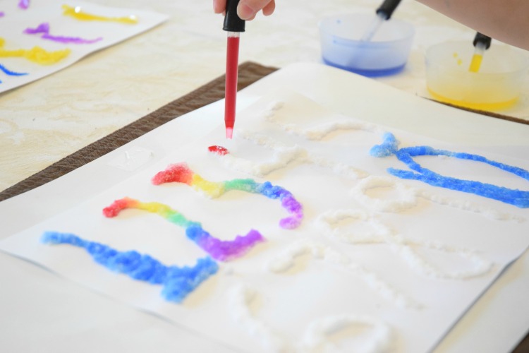 Salt Painted Numbers | What Can We Do With Paper And Glue