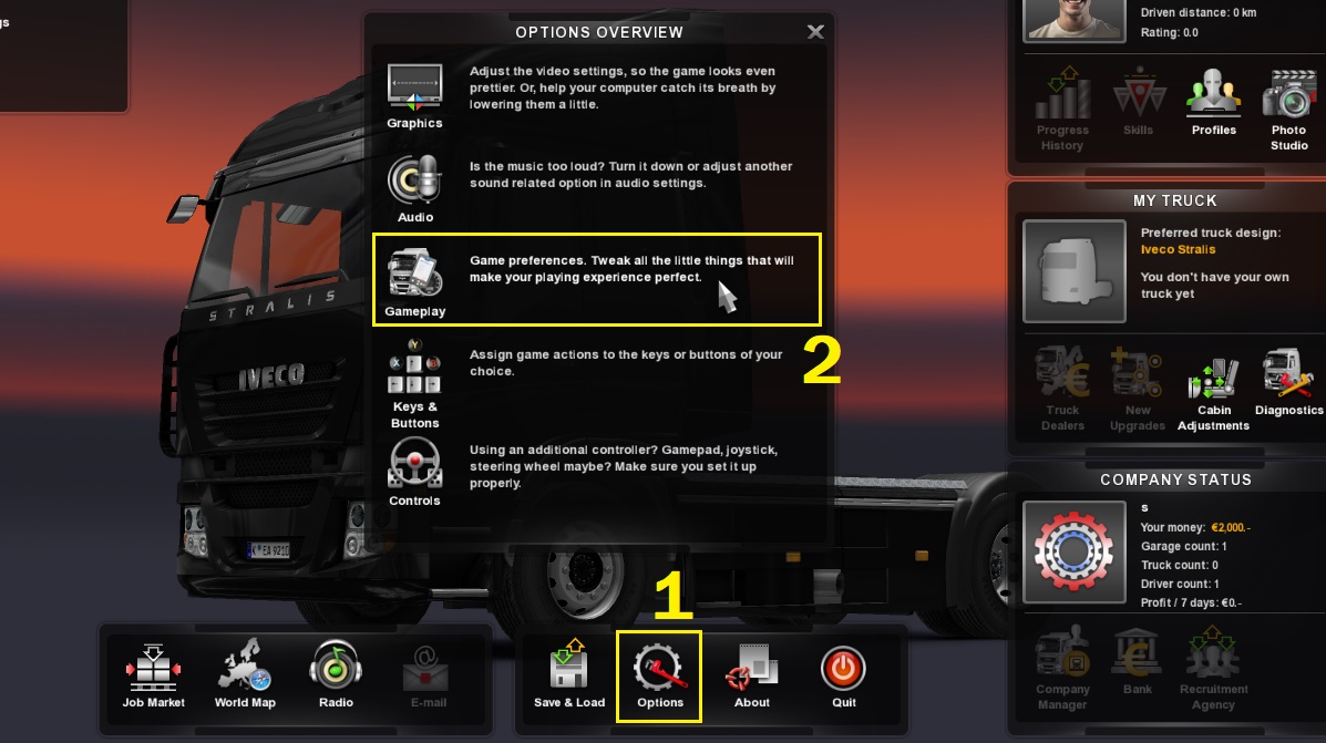 Cara membuat cuaca menjadi hujan di ETS2