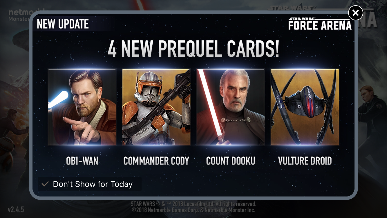 Force Arena Update: New Leaders Prequel Obi-Wan Kenobi and Count Dooku