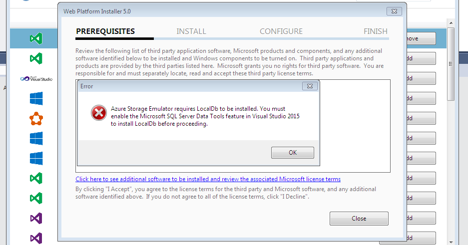 Error installing Azure SDK in Visual Studio 2015 Community Edition. | GOPI's PORTAL