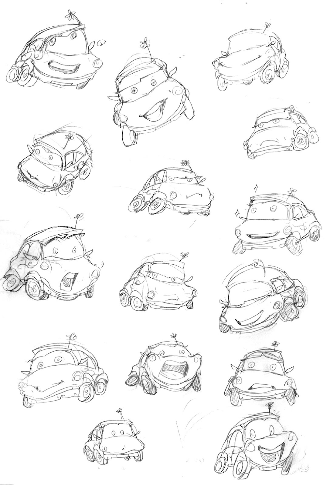 MICA - Concept Art - IL 247 - Spring 2012: Car Redo + Expression Sketches
