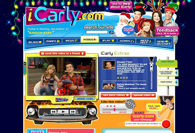 Post iCarly: Novo layout do iCarly.com