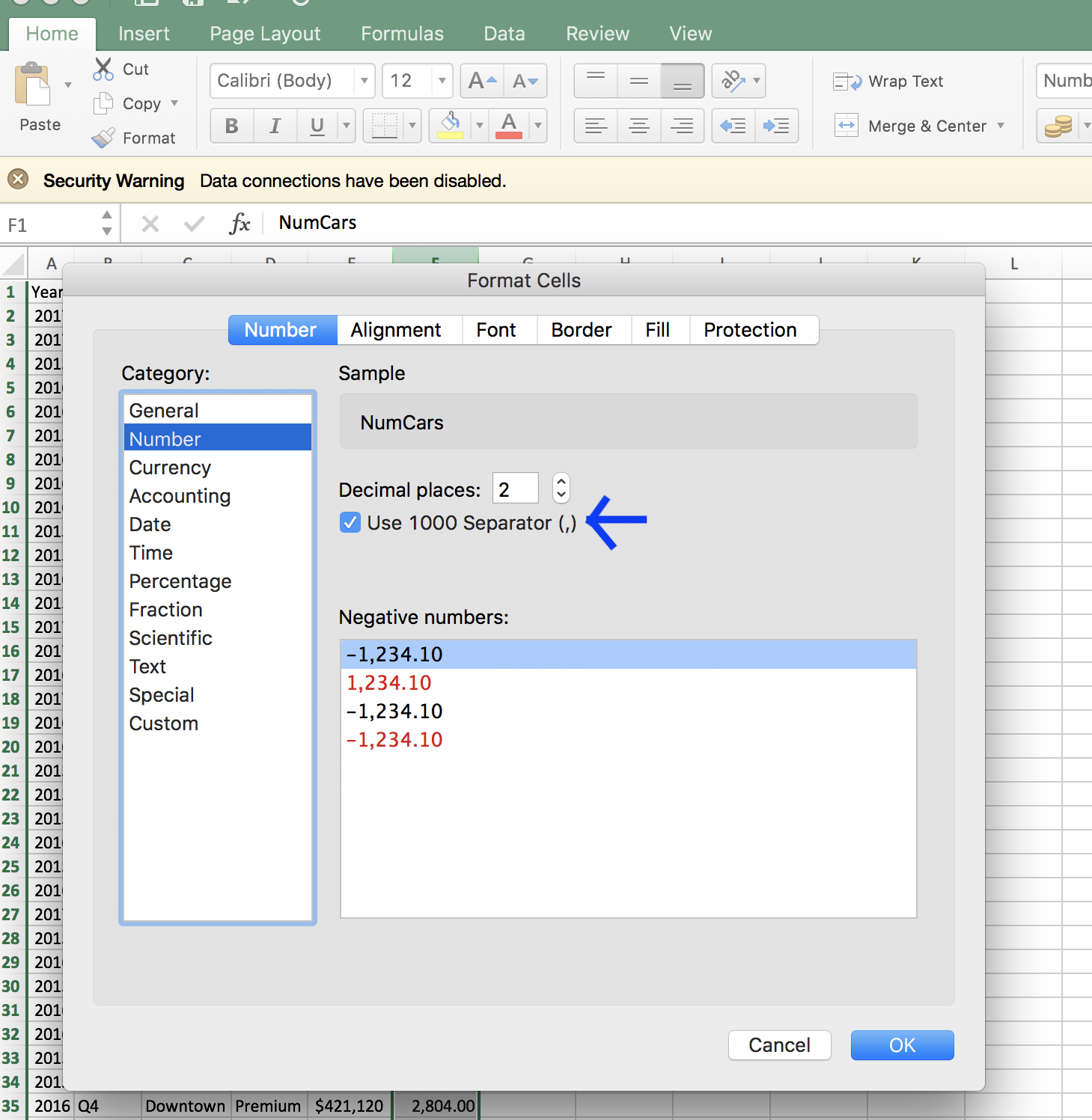 Change Excel grouping and decimal symbols - Mac | Kunmi's Space