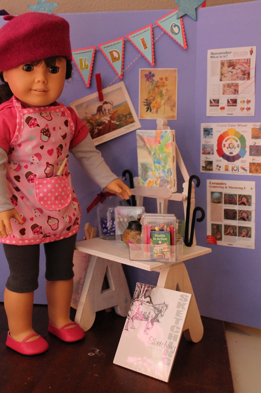 American Girl Doll Play: Making an Art Studio for Your Dolls