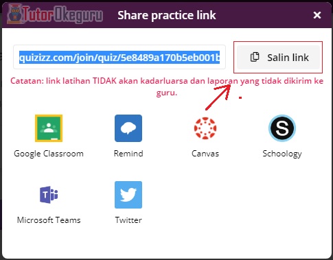 Cara Membagikan Link Quiz Online Quizizz - TUTORIAL OKEGURU