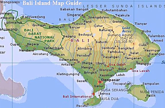 Bali Island of Paradise: Map of Bali: Island of Paradise