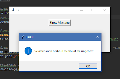 Cara Membuat Message Box Dengan Tkinter Python.