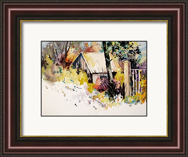 Rae Andrews : Cabin Seclusion..Watercolor..Texas Artist..Rae Andrews