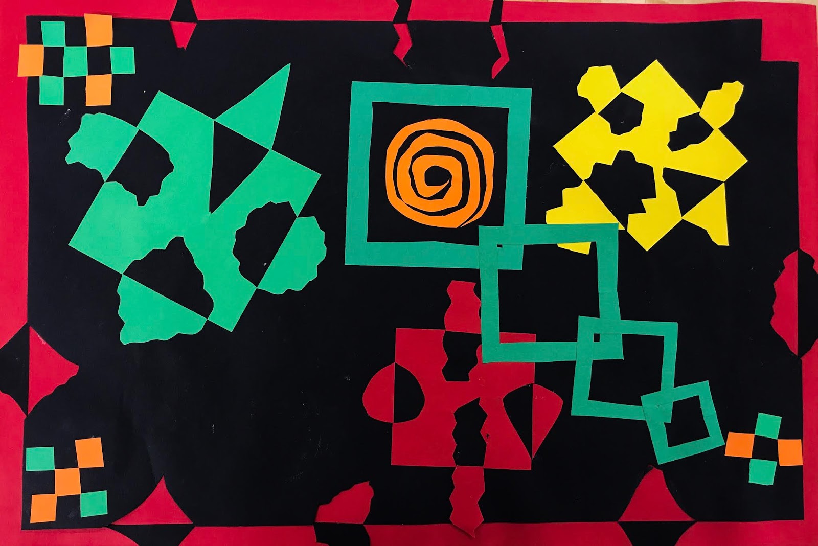 Paintbrush Rocket: 5th Grade - Positive & Negative Shape Collages