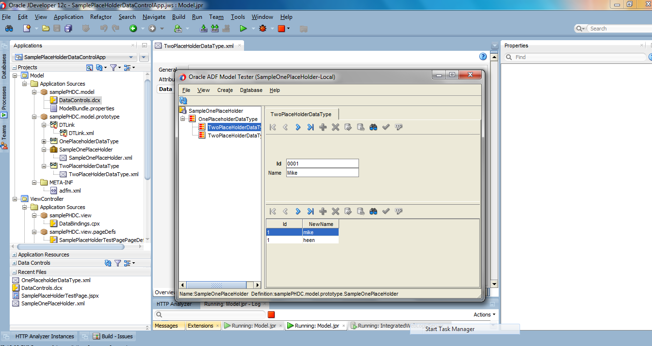 Work With Master Detail Relation Using Placeholder Data Control ~ Oracle Adf 12c Application