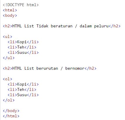 Contoh Dasar HTML ~ PINIM.NET