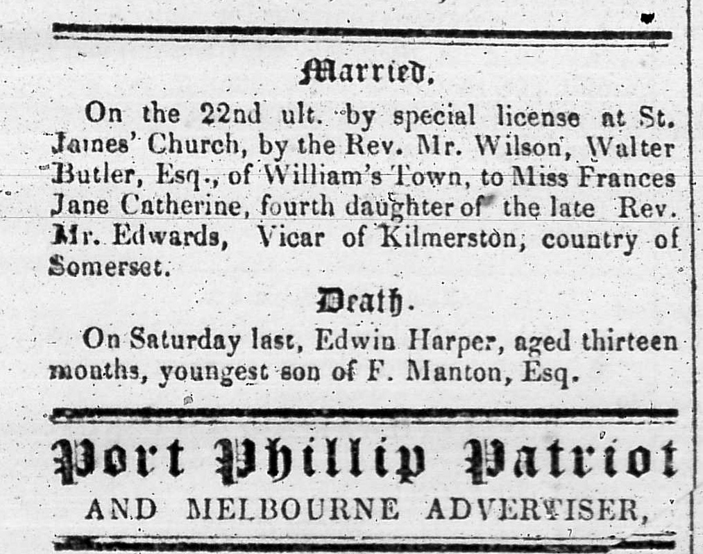 Walter Butler (c.1807-1870)- the life of a 'currency' lad born in the ...