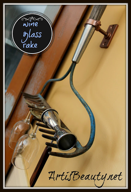 ART IS BEAUTY: Wine Glass holder from Vintage Rake