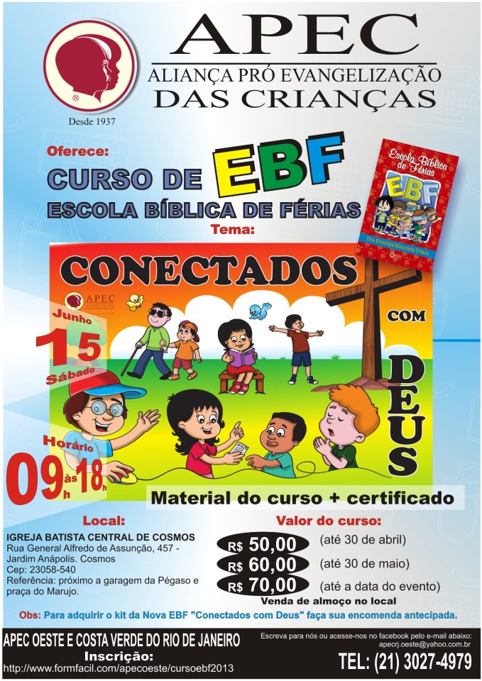 Eu Evangelizo Crianças: Curso de EBF em Cosmos