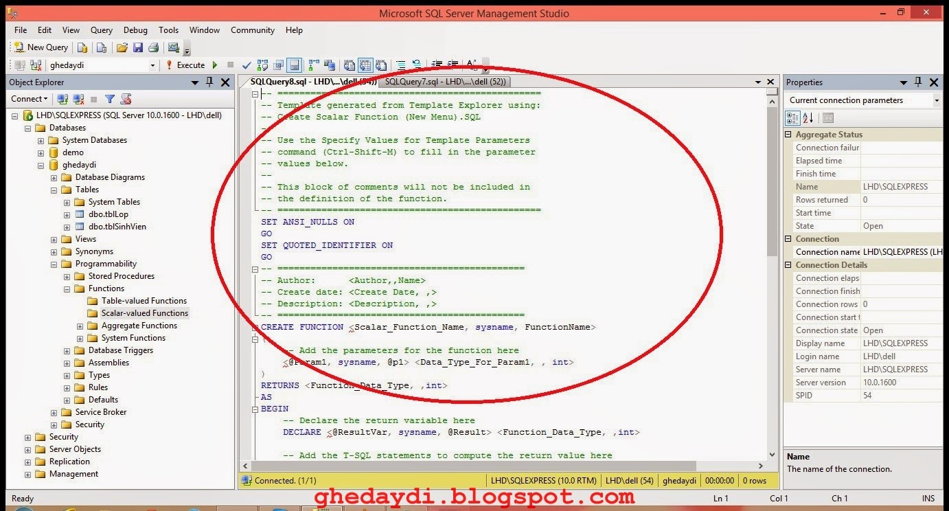 Tạo Function trong SQL server | Ghé đây đi!