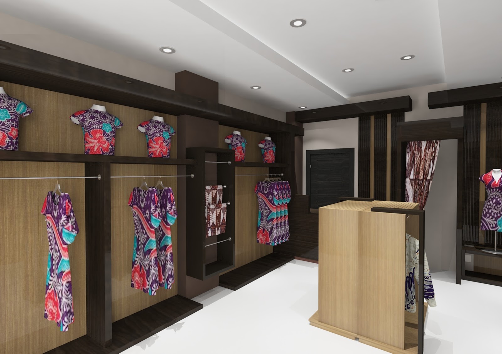 interior design & specialist meja kasir: BATIK DISTRO ,TOKO BATIK