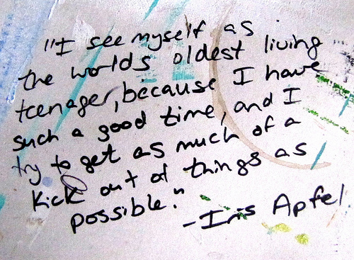 High heels and hangovers: My icon: Iris Apfel