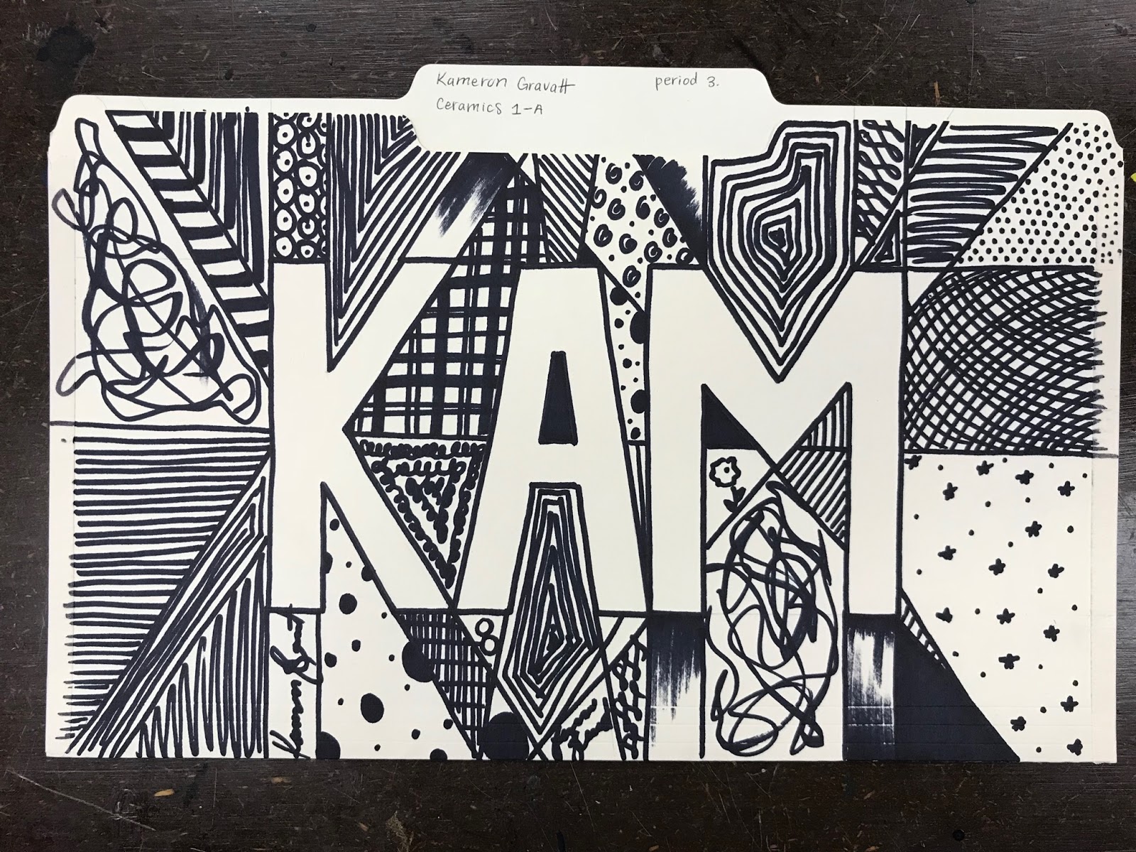 Mini portfolio name design assignment student work