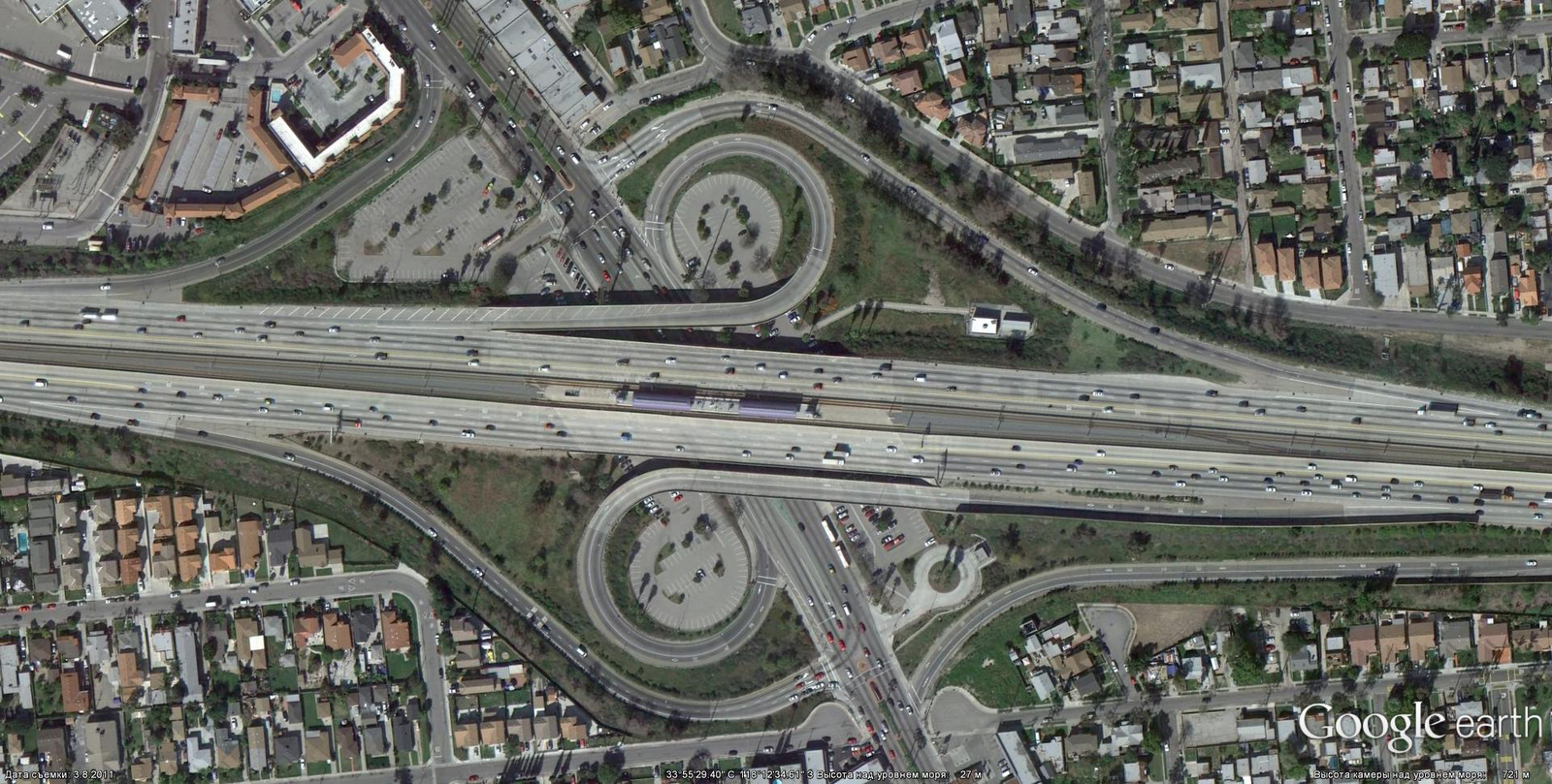Stop frames of the Planet: Road interchanges. California...