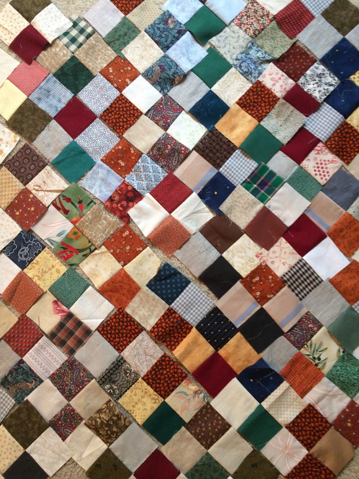 Love Laugh Quilt: Four patch Monday Making