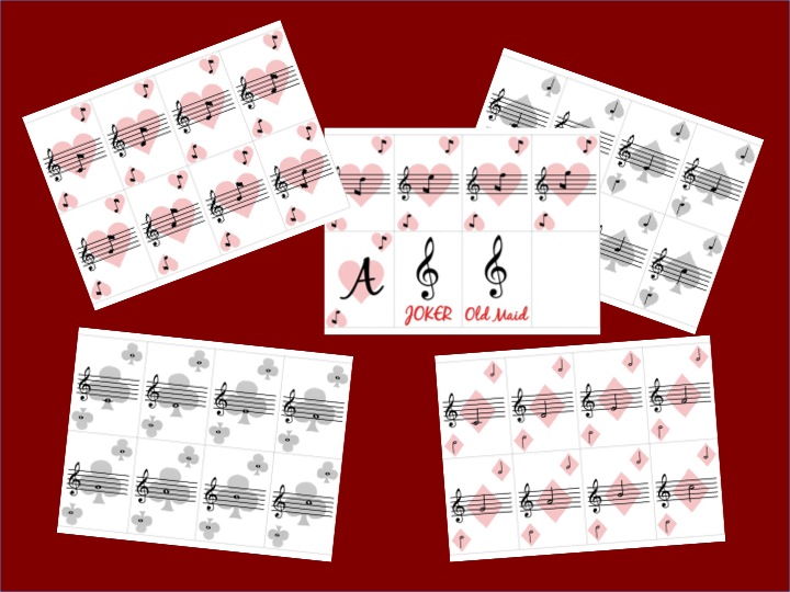 Treble Clef Playing Cards and Ickle Ockle Disappearing Song - Music a ...