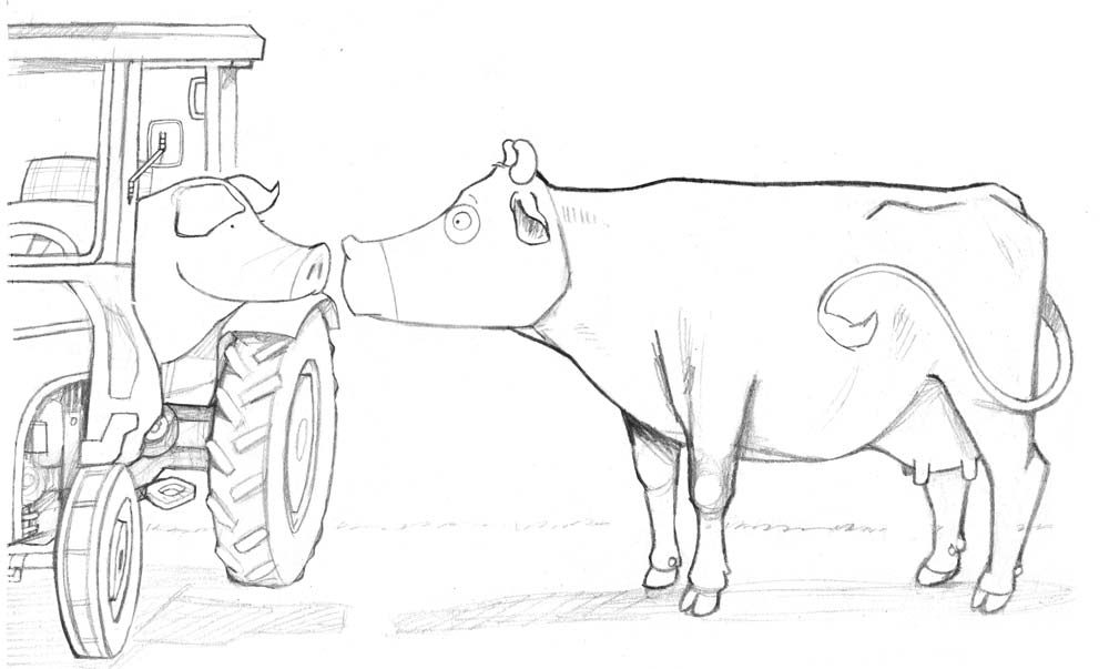 Illustration Alexander Steffensmeier: Lieselotte sucht ein Versteck