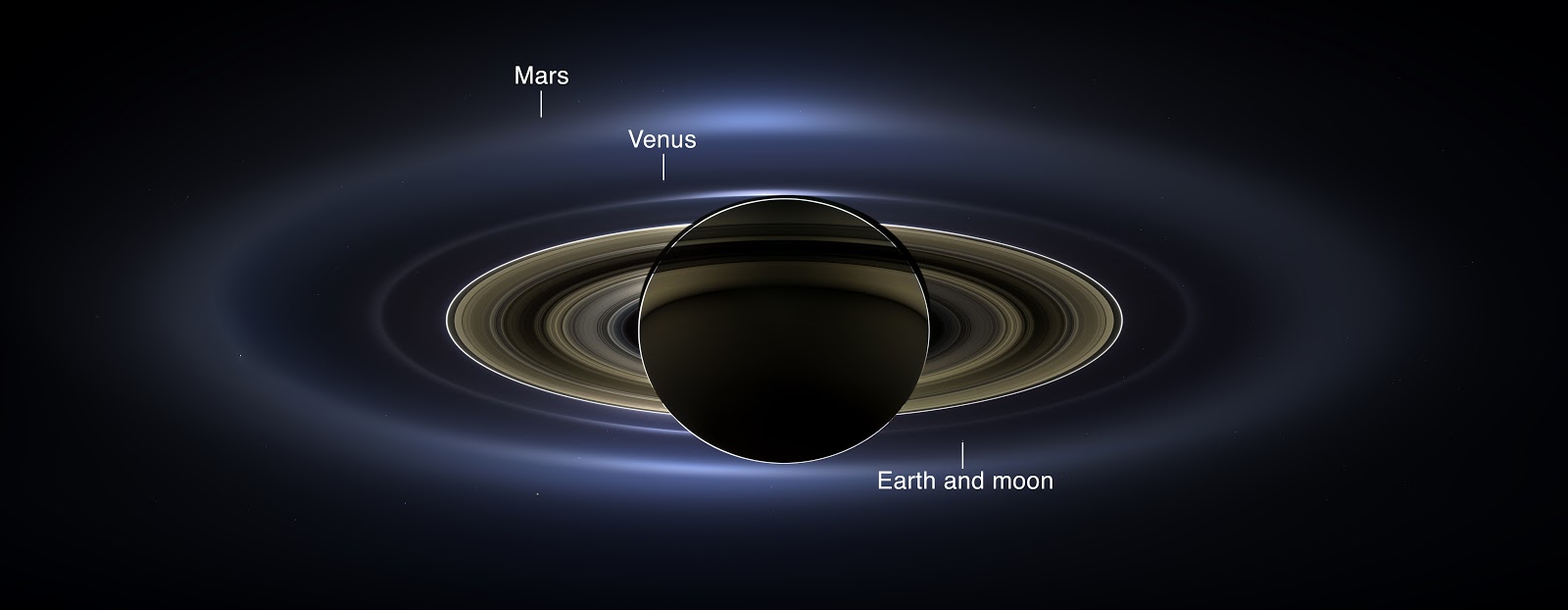 Earth and Moon seen from Saturn by Cassini spacecraft from 900 million ...