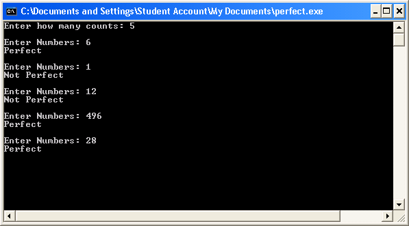 C Program Language (Perfect Numbers) ~ Information Technology
