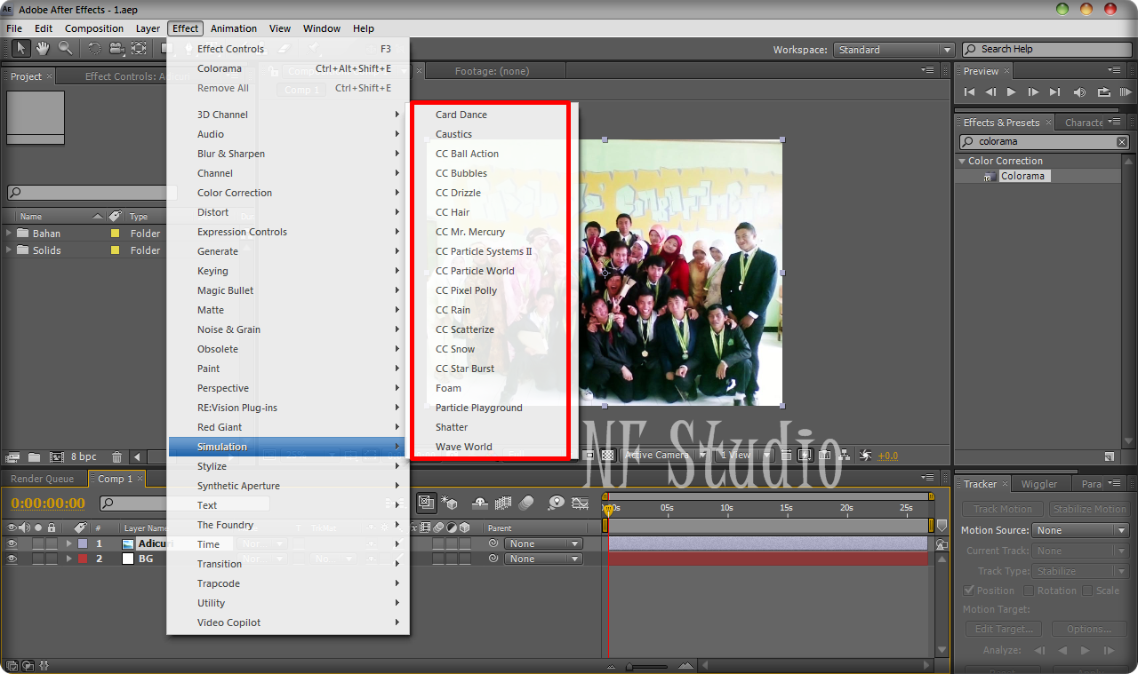Effect Bawaan Adobe After Effects - Photoshop and After Effect Tutorial