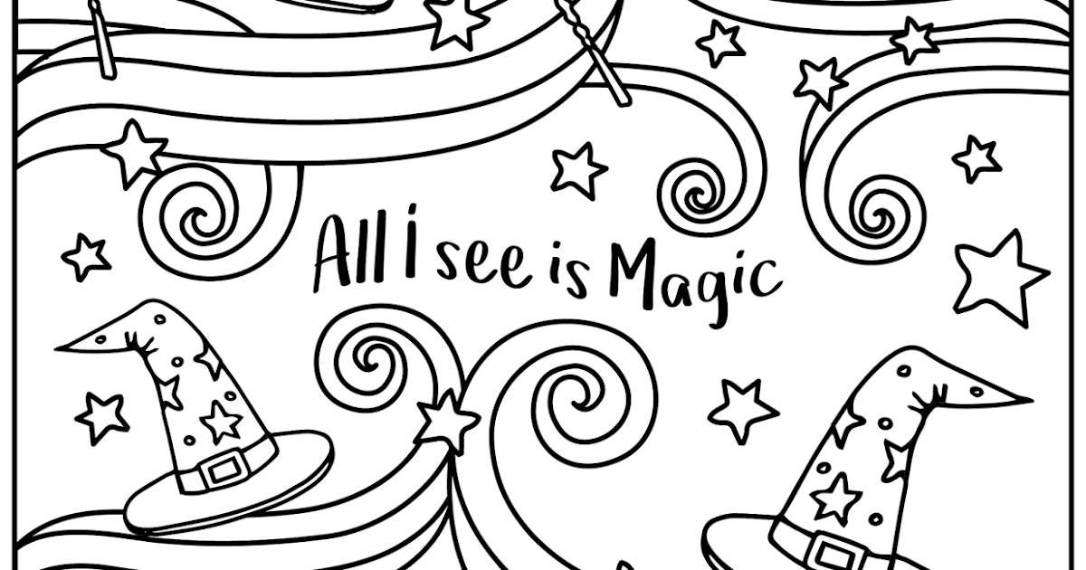 Wizard Hat Coloring Coloring Pages