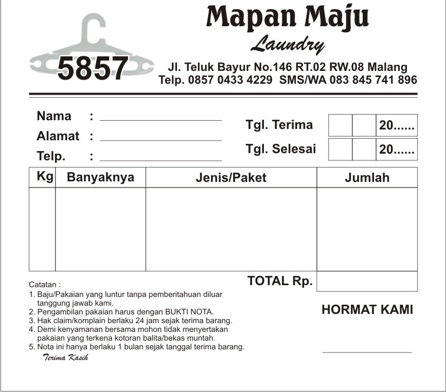 Contoh Nota Bon Kosong | Percetakan di Malang | Cetak murah dan ...